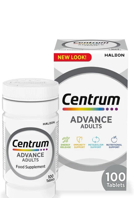 CENTRUM ADVANCE MULTIVITAMIN Tablets - Pack of 100 £11.12 - PicClick UK