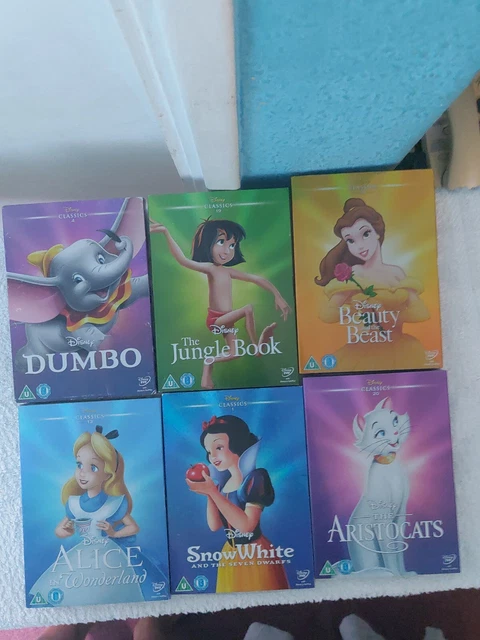 DISNEY BUNDLE X6 Films With Slipcovers Dvd.dumbo/Alice In Wonderland ...