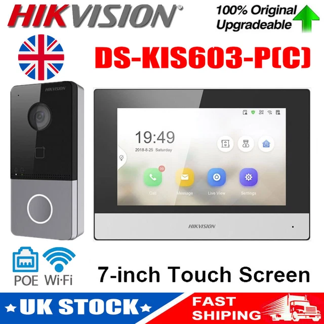 HIKVISION IP VIDEO Intercom Kit DS-KIS603-P(C) WIFI POE Doorbell Door ...
