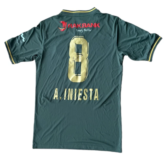 CAMISETA DE FÚTBOL de Andrés Iniesta, autografiada, Emirates Club (2023 ...