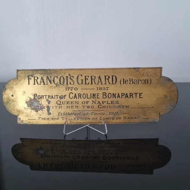 CARTEL CARTOUCHE ANCIEN Tableau de François GERARD Caroline Bonaparte ...