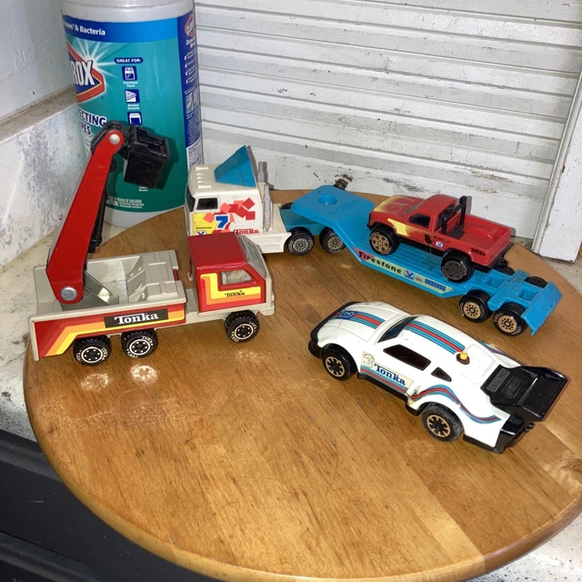 3 VINTAGE 1980’S Tonka, Porsche, Crane & Firestone Racing Semi Truck ...
