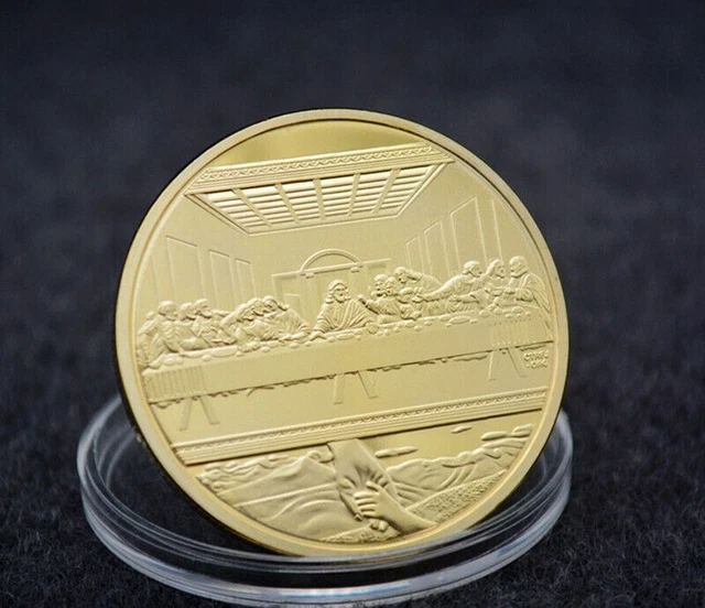 GOLD PLATED JESUS Christ Last Supper Coin Great Religious Keepsake ...