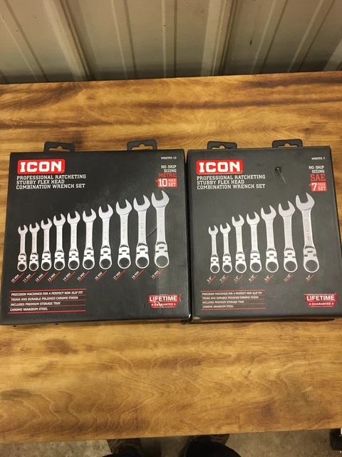 NEW ICON PROFESSIONAL Stubby Flex Head Wrench Set Metric SAE $250.00 ...