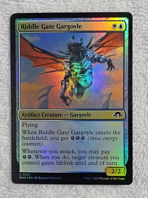 SCHEDA MAGIC MTG Riddle Gate Gargoyle FOIL Modern Horizons 3 (MH3) #201 ...