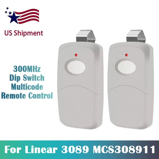 2X GREY GARAGE Door Opener Dip Swtich Multicode Remote For Linear 3089 ...