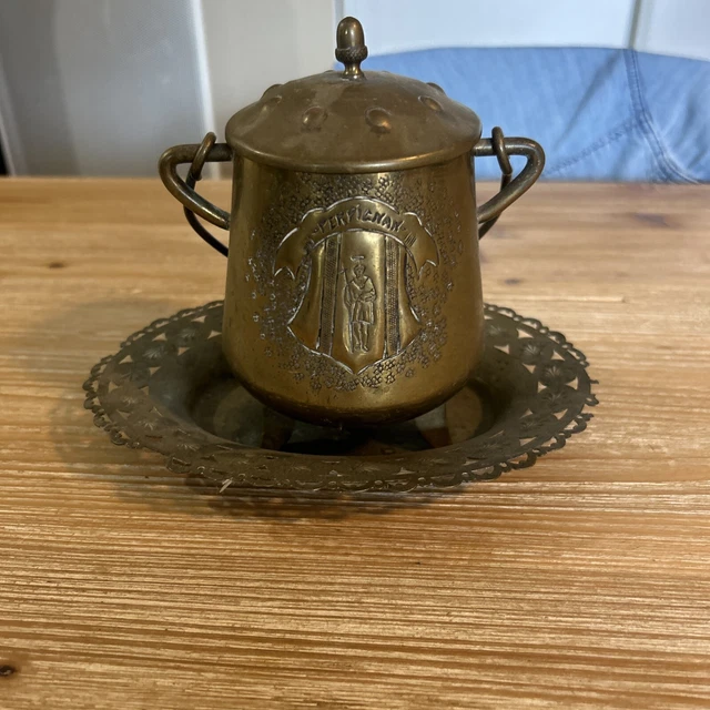 POT EN LAITON Ou Cuivre Avec Coupelle EUR 10,00 - PicClick FR