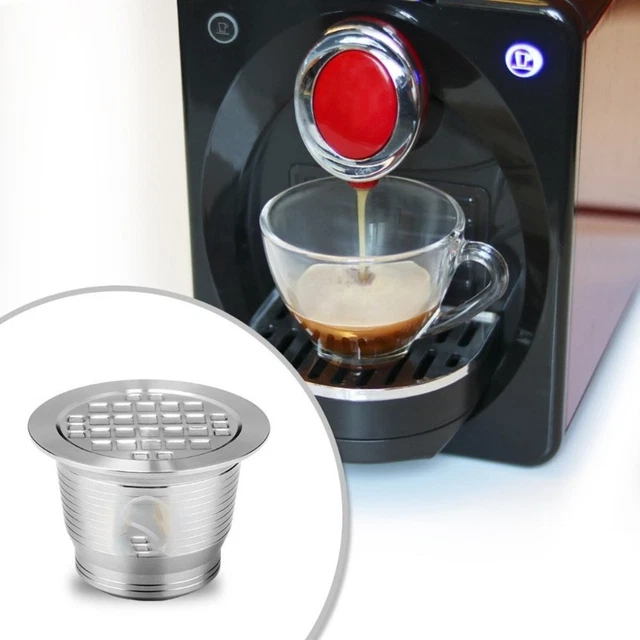 REFILLABLE COFFEE FILTER Cup Pods Stainless Steel Tamper Espresso ...