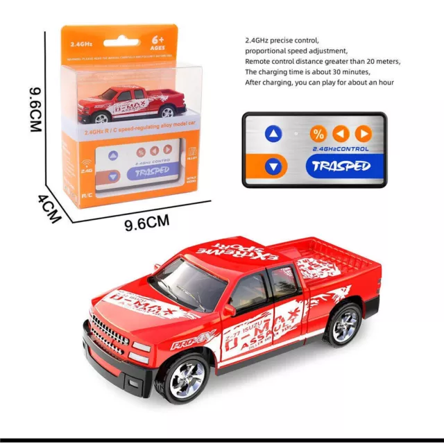 MINI RC DRIFT Car, 1/64 Scale Alloy Truck, Remote Control 4x4 Off-Road ...