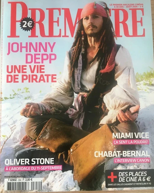 MAGAZINE CINÉMA PREMIERE 354 Johnny Depp Pirate des Caraibes Aout 2006 ...