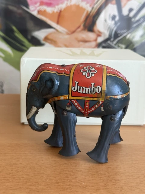 MOKO LESNEY JUMBO Elephant Clockwork Tinplate Toy Blumer & Schuler ...