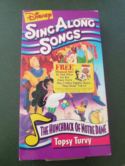 DISNEY SING ALONG Songs The Hunchback Of Notre Dame Topsy Turvy VHS £8. ...