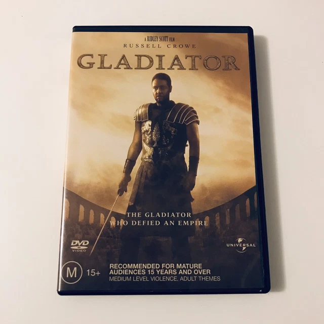 THE GLADIATOR DVD Movie Film Russell Crowe Action M 15+ Roman Empire ...
