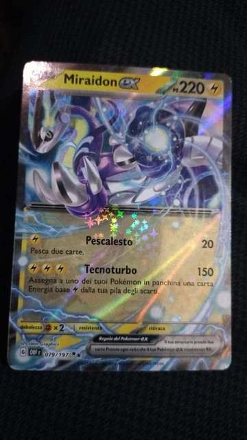 CARTE POKÉMON MIRAIDON EX 079/197 Ossidiana Infuocata Rara Ita Mint ...