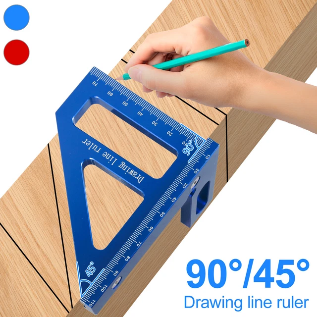 45/90DEGREE GAUGE RIGHT Angle Ruler Measuring Woodworking Carpenters ...