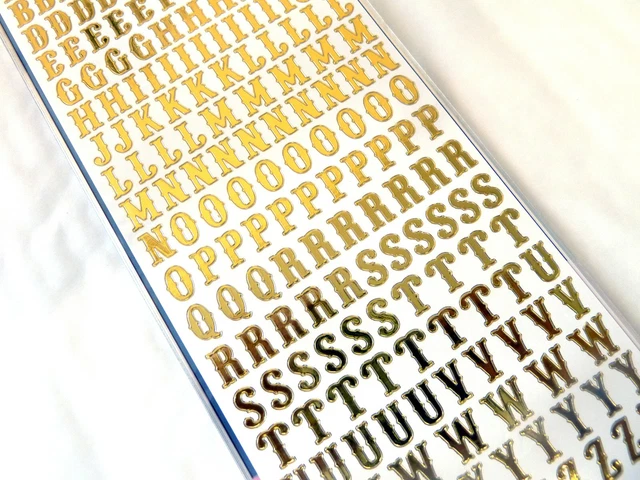 SMALL GOLD STICKY Adhesive Letters Alphabet Labels Stickers Craft WD-49 ...