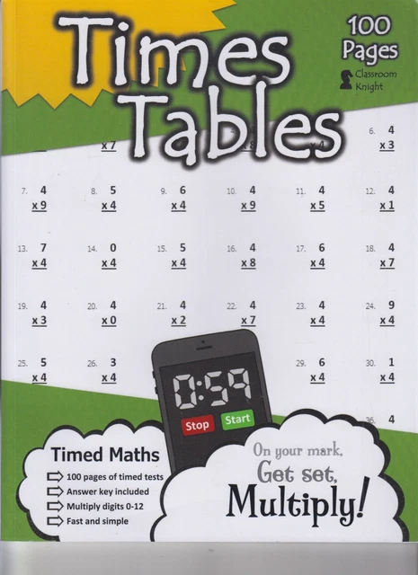 TIMES TABLES: 100 Practice Pages - Timed Tests ... - Classroom Knight ...