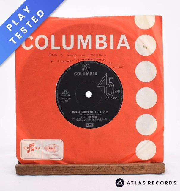 CLIFF RICHARD - Sing A Song Of Freedom - disque vinyle 7" - VG +/VG EUR ...