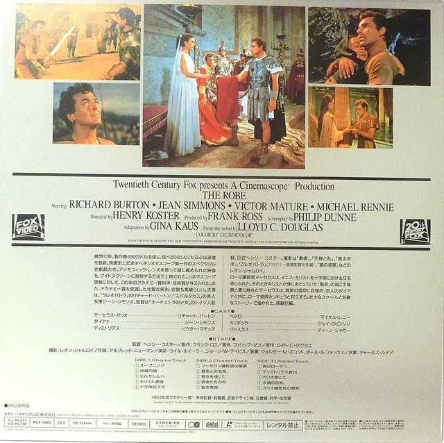 FOX THE ROBE CinemaScope Laserdisc Classic 1953 Used £77.27 - PicClick UK