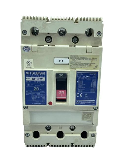 MITSUBISHI MODEL NF-SFW No Fuse Circuit Breaker 20A 3P 50/60Hz 220VAC ...