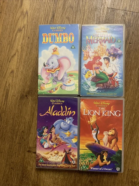 DISNEY VHS VIDEO BUNDLE x 4 - Aladdin - dumbo - lion king - little ...