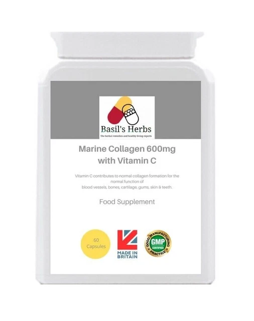 COLLAGEN PLUS - Marine Collagen 600mg & Vitamin C - 60 Capsules £8.99 ...