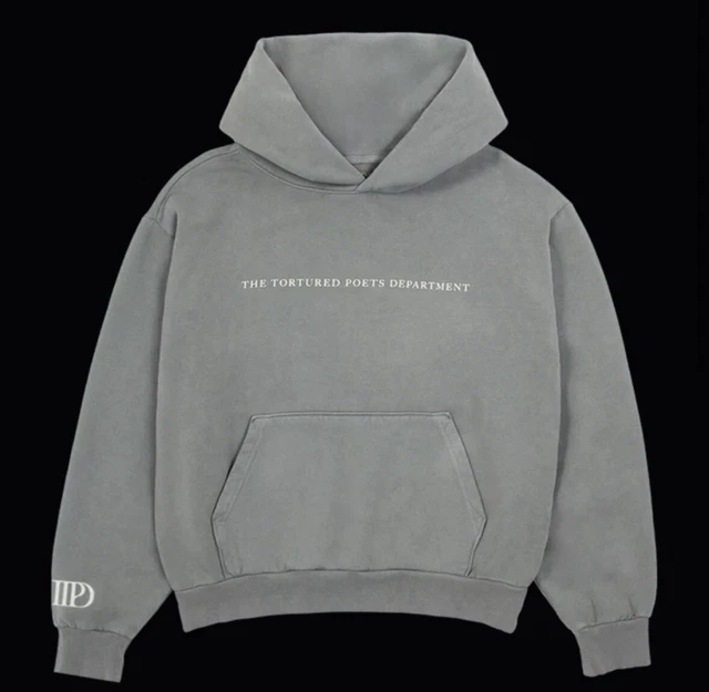 TAYLOR SWIFT THE Tortured Poets Department TTPD Grey Hoodie Size M ...