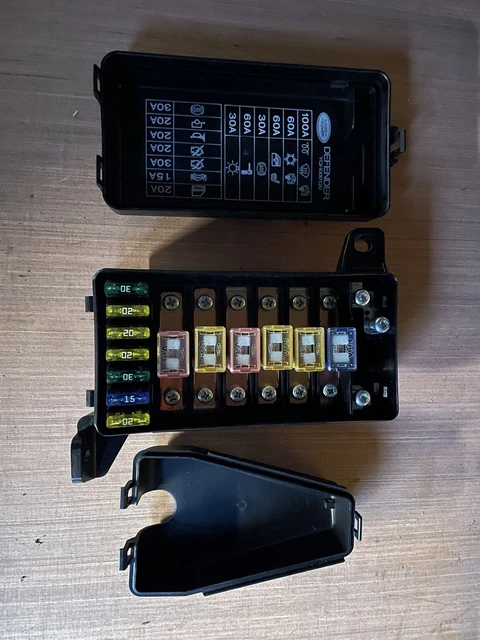 LAND ROVER DEFENDER Td5 Tdci Puma 2.4 fuse box mega fuse Under Seat £30 ...
