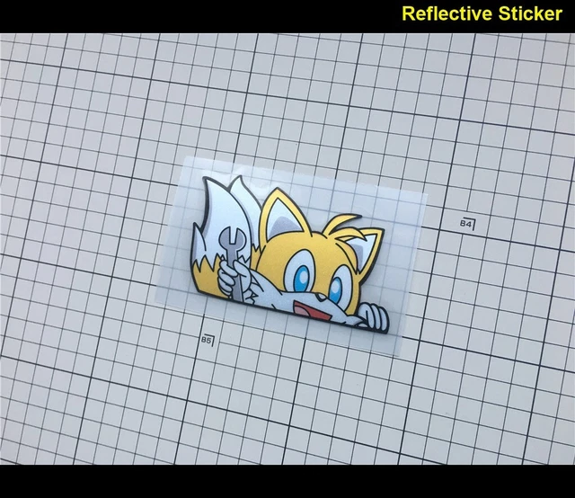 SONIC TAILS STICKER anime PEEKING Peeker window JDM Reflective #S02 $9. ...