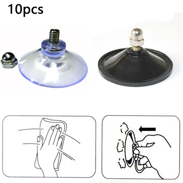 10× M6 CLEAR Nut Thumb Screw Suction Cups/Pad Suckers For Kitchen And ...