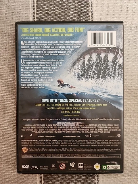 THE MEG 🦈 (DVD, 2018, 2-Disc Set, Widescreen, Bilingual)-Horror $4.97 ...