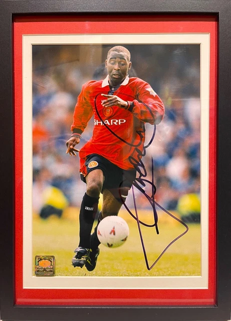 HAND SIGNED FORMER Manchester United Player Andy Cole Framed Photo With ...