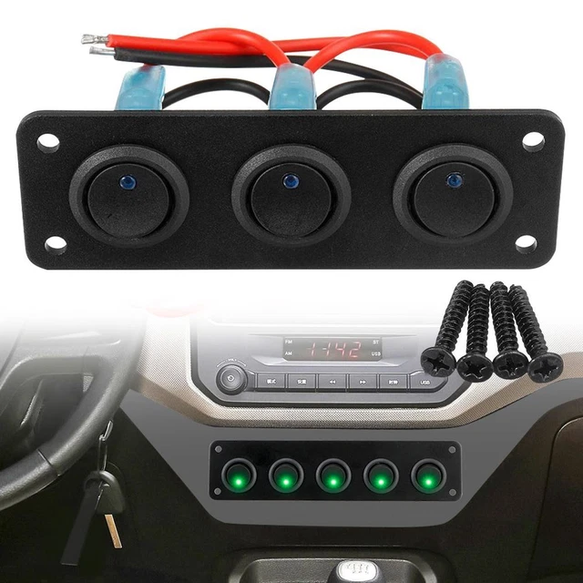 TRUCK ON/OFF ROCKER Switch Panel 1/2/3/4 Gang 3 Pin Waterproof Toggle ...
