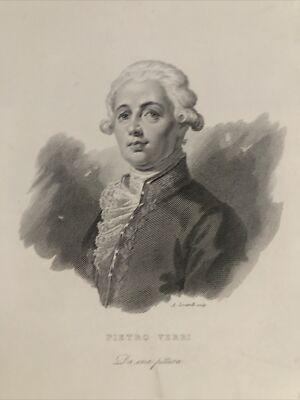 PIETRO VERRI PHILOSOPHER Incision Original XIX Secolo.ritratto Milan £ ...