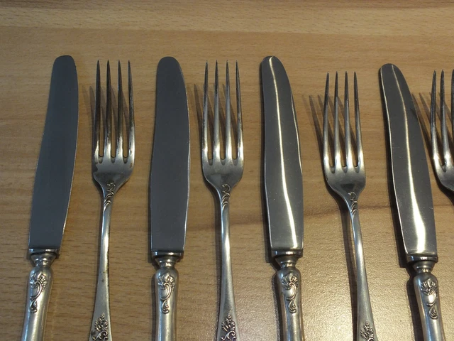 6 MESSER U. 6 Gabeln, 800 er Silber gepunzt mit Monogramm "K K" EUR 215,00 - PicClick DE