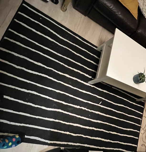 IKEA GÖRLÖSE RUG black and white 133 x 195cm £15.00 - PicClick UK