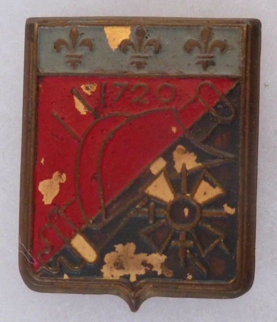 1945 WWII 4° RA Badge Artillery Regiment ORIGINAL Drago Painted Bicorn ...