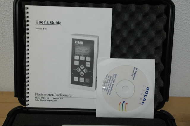 SOLAR LIGHT PMA 2100 Data-Logging Radiometer wSensors Uv-a /Uvb ...