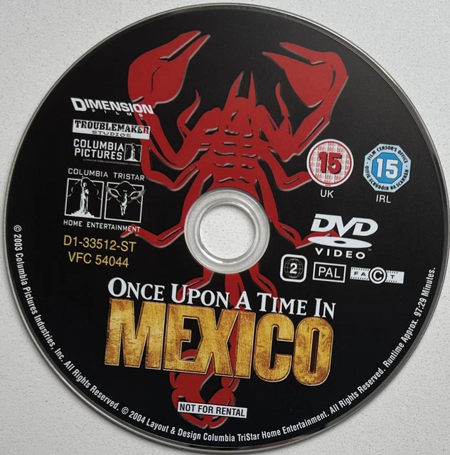 ONCE UPON A Time in Mexico - DVD Disc Only In A Clear Sleeve - Free ...