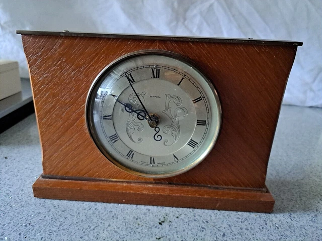 VINTAGE SMITHS TEMPORA Mantle Clock Battery Operated Working £19.99 ...