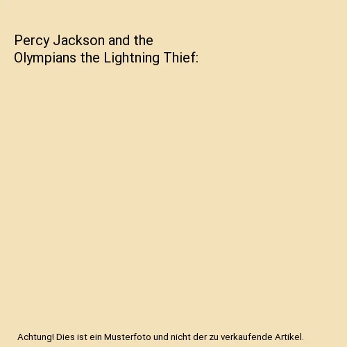 PERCY JACKSON AND the Olympians the Lightning Thief, Rick Riordan EUR ...