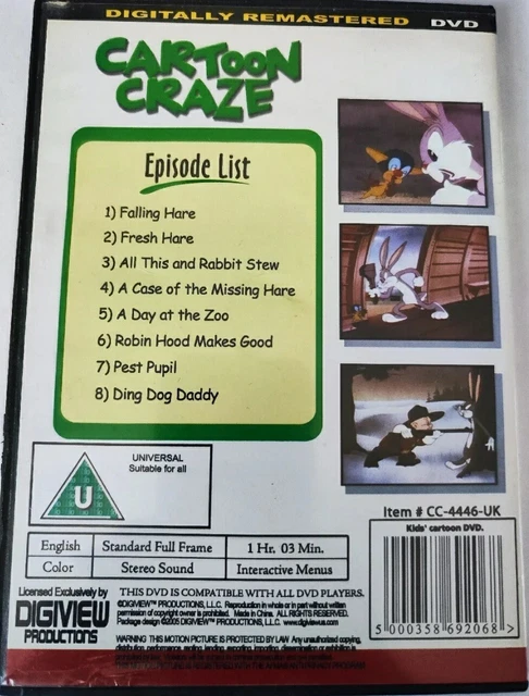 CARTOON CRAZE PRESENTS BUGS BUNNY in FALLING HARE DVD - NEW £2.99 ...
