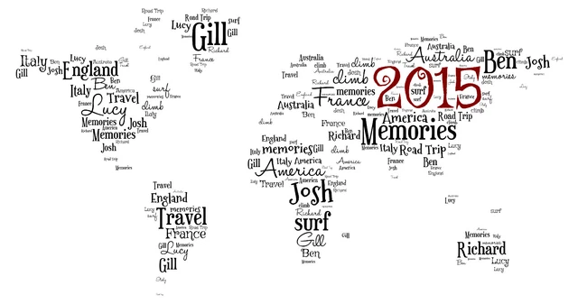 PERSONALISED WORLD MAP - Word Art Print £4.95 - PicClick UK