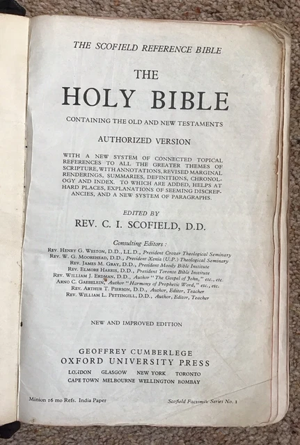 THE SCOFIELD REFERENCE BIBLE: Authorised Version (1945, Leather ...
