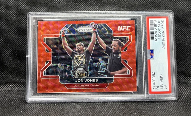 JON JONES RUBY WAVE PSA 10 2022 Panini Prizm UFC #4 MMA CARD GOAT $79. ...