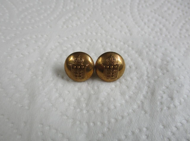 PAIR OF UK:&ROYAL ARMY ORDNANCE CORPS BRASS CAP BUTTONS" (13mm, 1947 ...