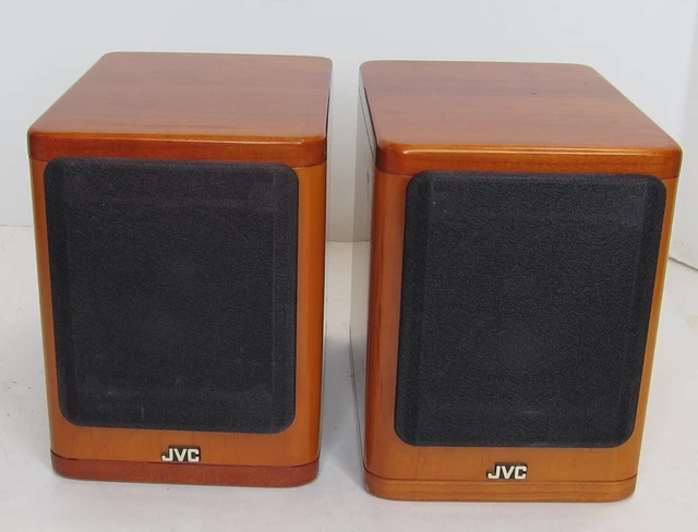 PAIR JVC SP-UX2000RGD Cherry Wood Mini Speakers 20W 4 Ohms TESTED ...