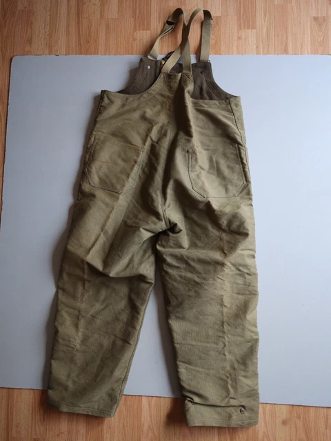 GREEN US NAVY Bib Deck Overalls WW2 Medium Wool Lined Vintage Military ...