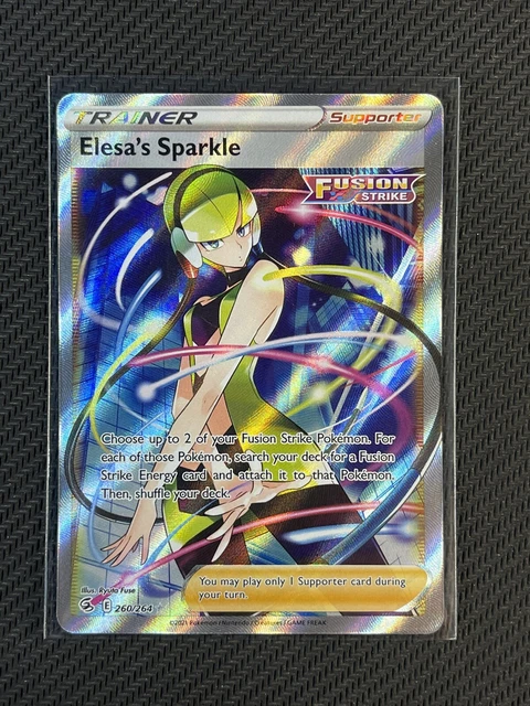 POKEMON CARD ELESA’S Sparkle Trainer Fusion Strike SWSH Full Art 260/ ...