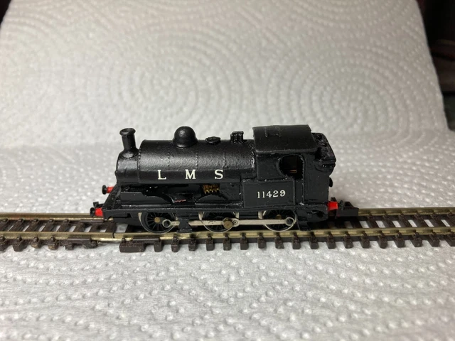 N GAUGE KIT-BUILT 0-6-0 saddletank loco, restored in LMS black livery £ ...